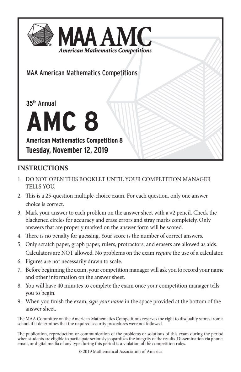 2019 AMC 8 Problems and Answers | Ivy League Education Center